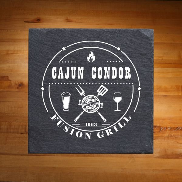 Authentic Cajun Condor Logo Slate Coaster (4 Coasters) - Cajun Condor
